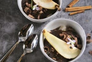 Chocolate Amaranth Pudding with Cardamom Pears - The Fresh Physician